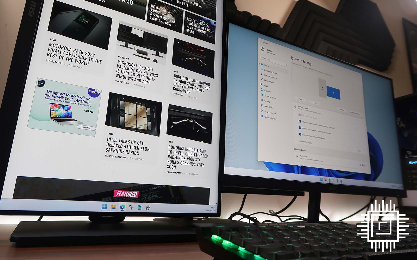 Home office monitor setup: flat, curved or portrait | Club386