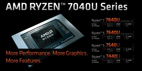 AMD Ryzen 7040U Series Phoenix CPUs built for massive ultrathin laptop ...