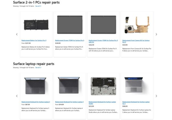 Microsoft starts selling Surface replacement parts for DIY repairs ...