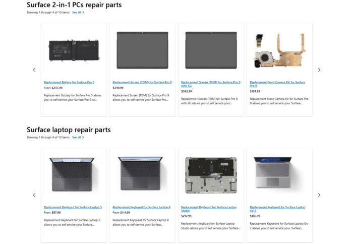 Microsoft starts selling Surface replacement parts for DIY repairs ...