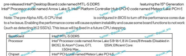 Intel 15th gen specs leak says Arrow Lake drops Hyper Threading