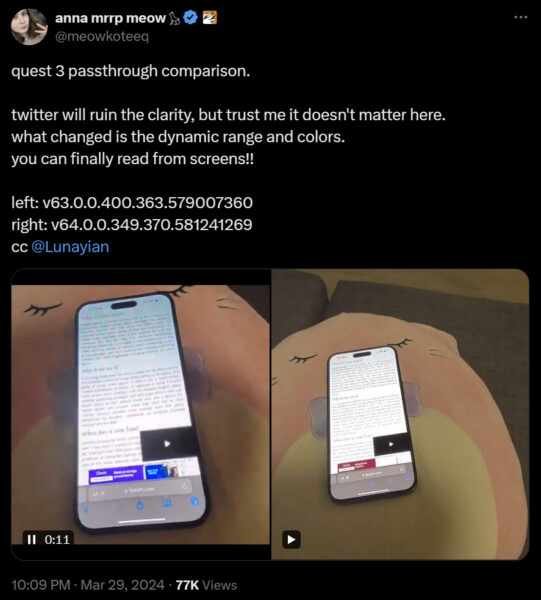 Meta Quest 3 updates VR passthrough to work with phone screens
