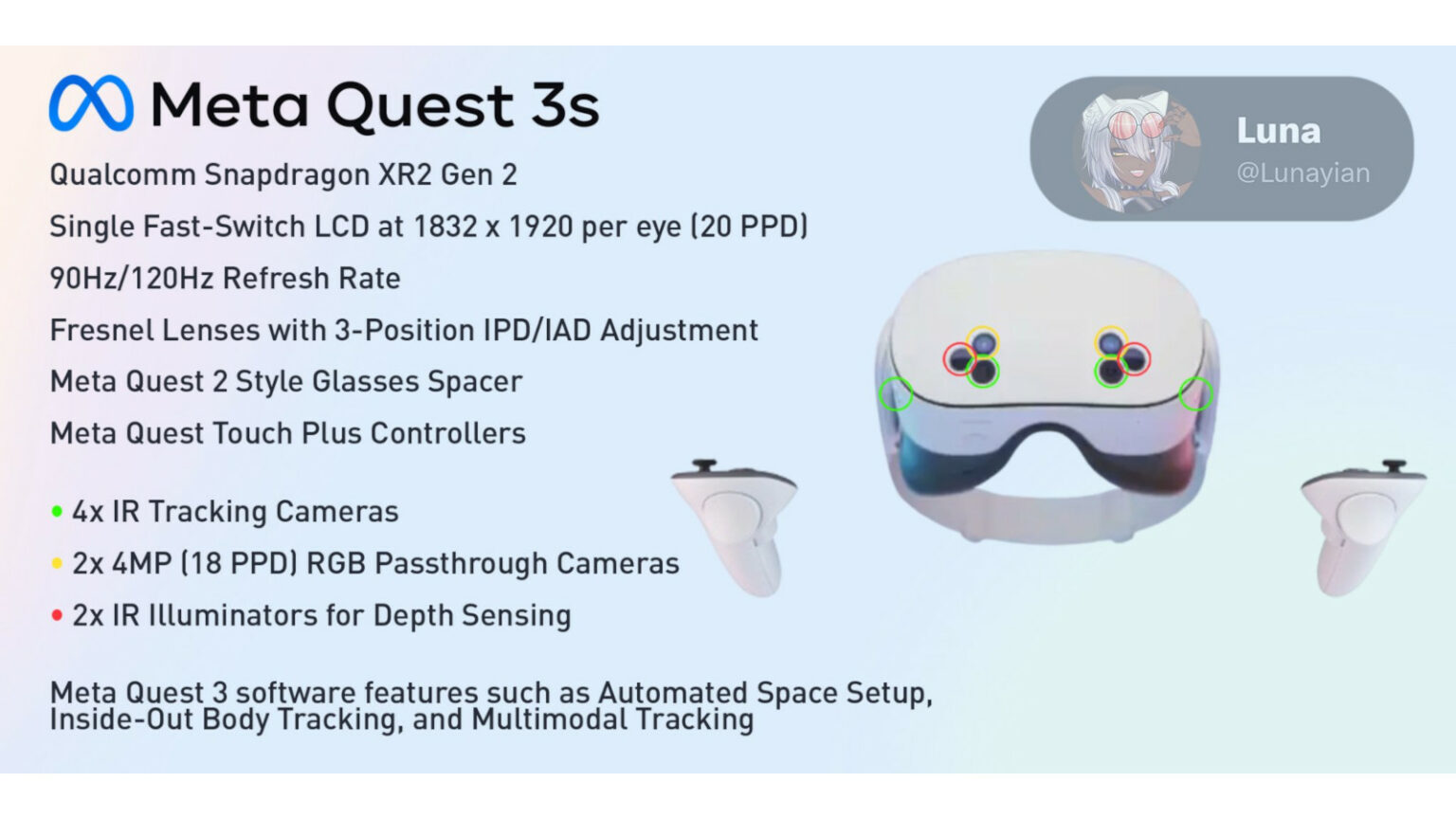 Meta Quest 3S specs leak includes cuts but not to performance