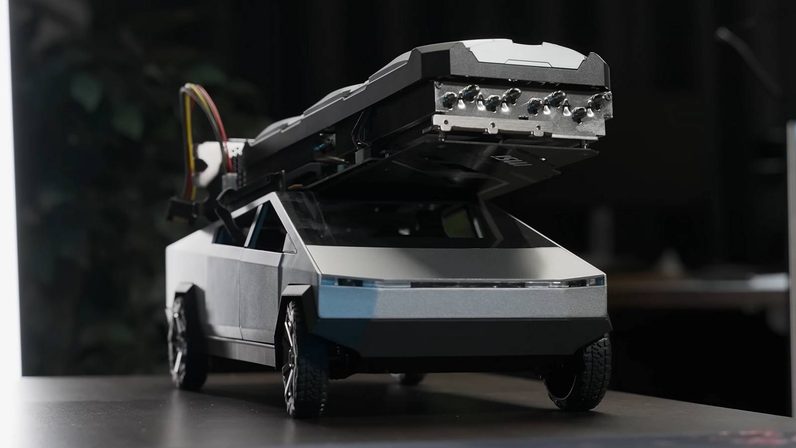A Cybertruck with a GeForce RTX 4090 strapped to the roof | Club386