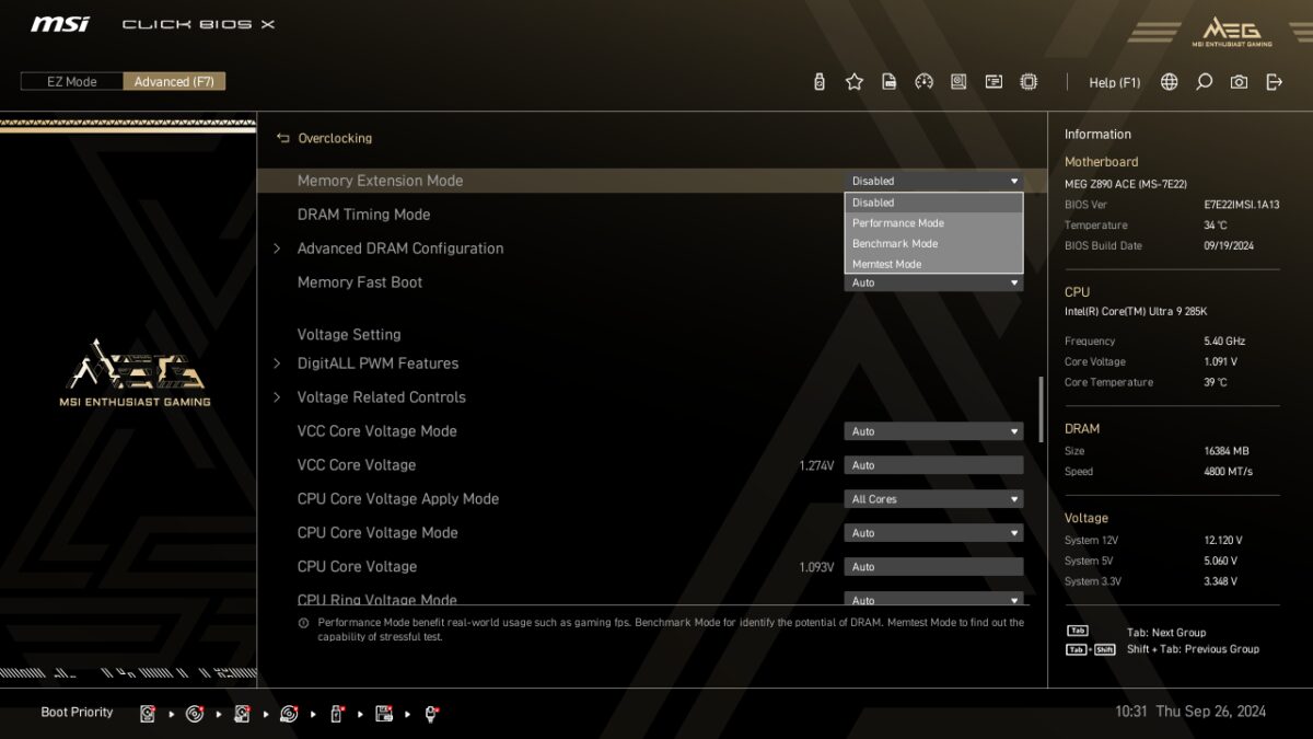 Exploring MSI Click BIOS X with MEG Z890 Ace | Club386