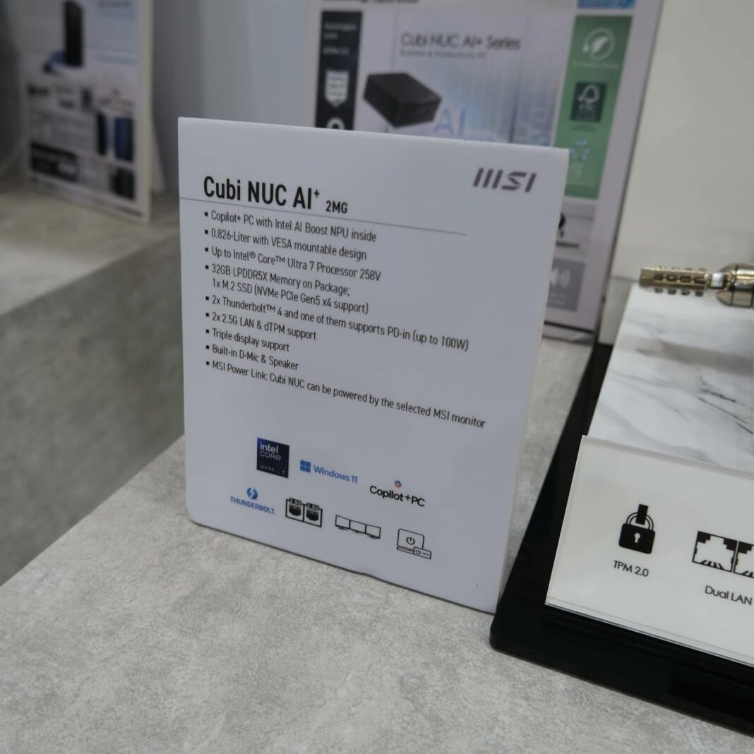 MSI presents its Cubi NUC AI series powered by Intel Ultra CPUs | Club386
